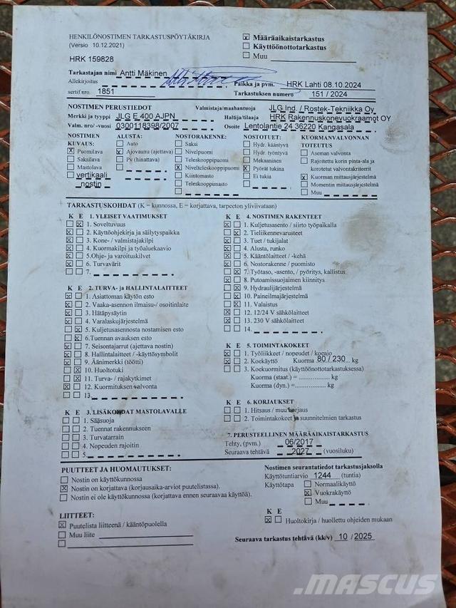 Jlg E 400 AJPN, 2007, Vantaa, Uusimaa, Finlandia - plataforma de ...